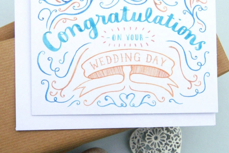 Carte félicitation mariage en 23 idées de design original