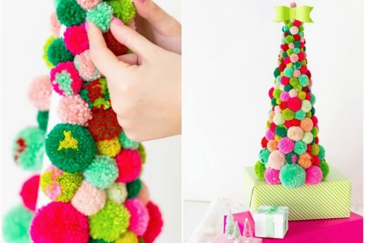 Déco Noël pompons à faire avec les enfants - idées et tutoriels