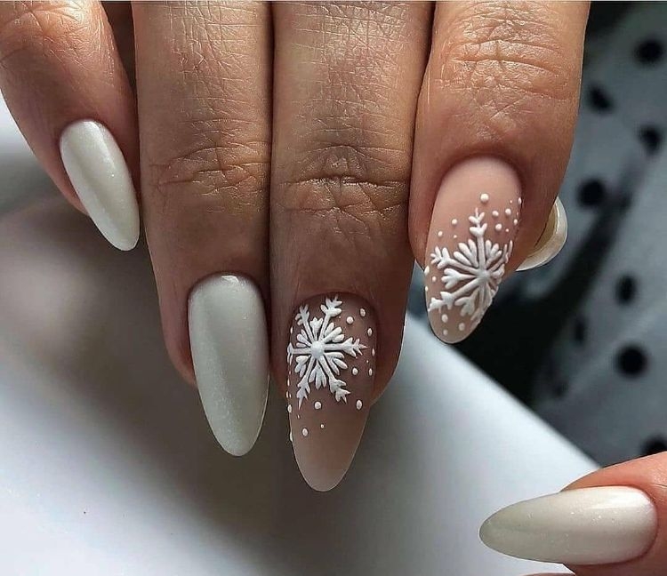 Nail Art Noel Flocon