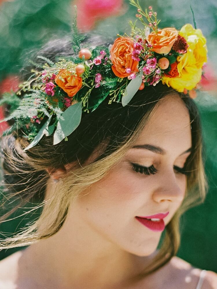 Couronne de fleurs mariage pour mariée, demoiselle d'honneur et invitée
