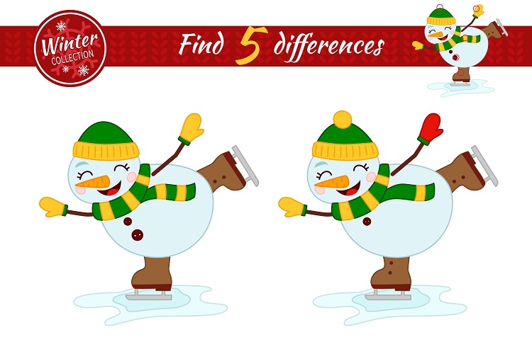 Jeux des différences Noël : 24 images gratuites en PDF